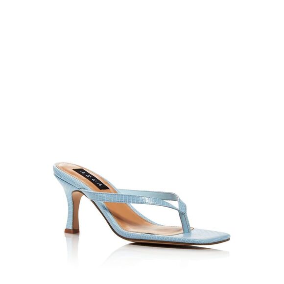 Aqua | Shoes | Aqua Womens Light Blue Croc Embossed Elsie Square Toe ...